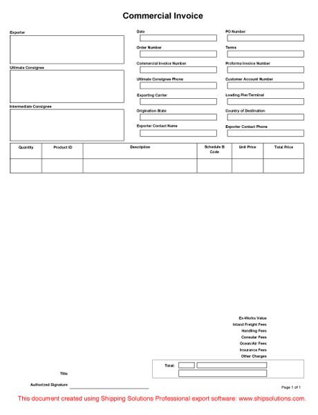 Download International Invoice Forms