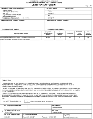 chile customs form