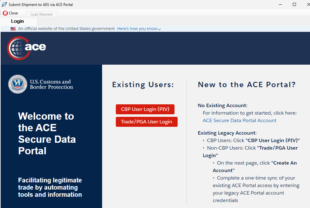 Features - File through the Automated Export System (AES)